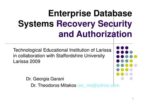 Ppt Enterprise Database Systems Recovery Security And Authorization