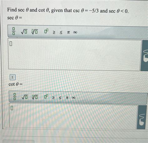[solved] Find Sec 0 And Cot 0 Given That Csc 0 Solutioninn