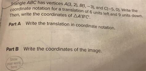 [answered] triangle abc has vertices a 3 2 b 1 3 and c 5 0 write the