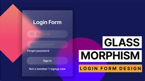 Glass Morphism Login Form Behance