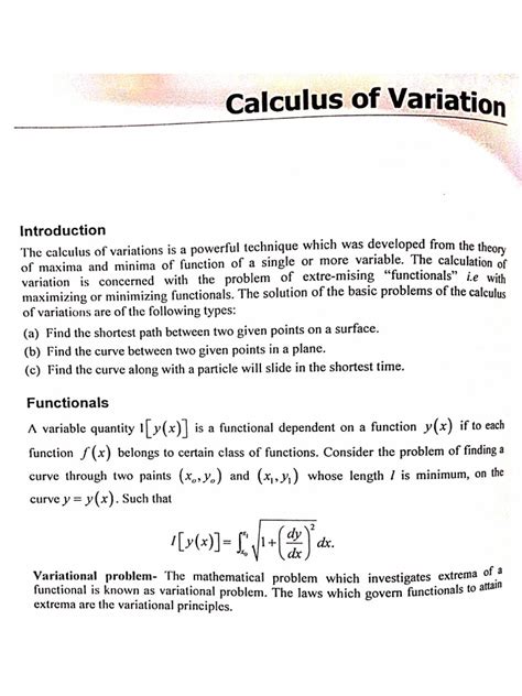 Calculus Of Variation Pdf