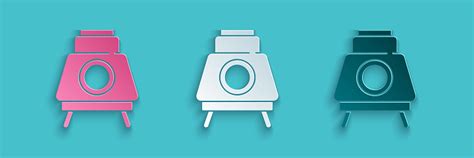 종이 잘라 화성 로버 아이콘 은 파란색 배경에 격리 우주 로버 문워커 사인 행성 표면을 연구하기위한 장치 종이 아트 스타일 벡터 Criminal Investigation에