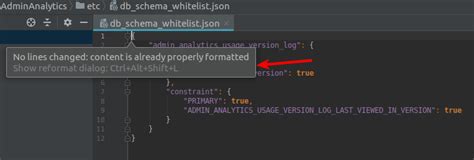 Issue Adjust Editorconfig To Correct The Automatic Formatting Of Dbschemawhitelistjson