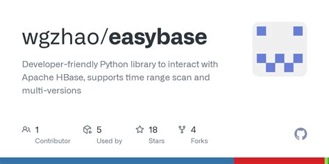 Github Wgzhao Easybase Developer Friendly Python Library To Interact