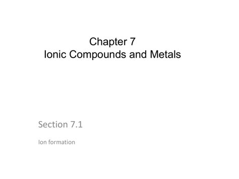 Binary Ionic Compounds Bishop Moore High School