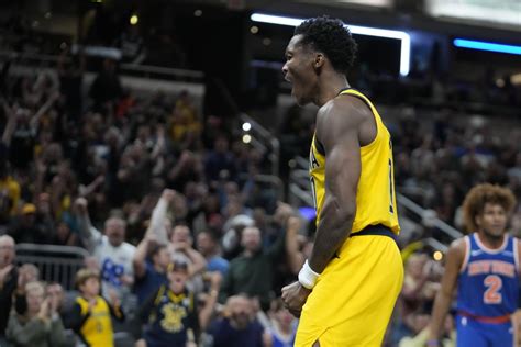 Mathurin Haliburton Power Indiana Pacers To 132 121 Win Over New York Knicks Yahoo Sports