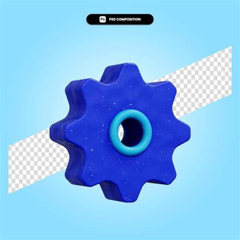 Premium Psd Setting Gear 3d Render Illustration Isolated
