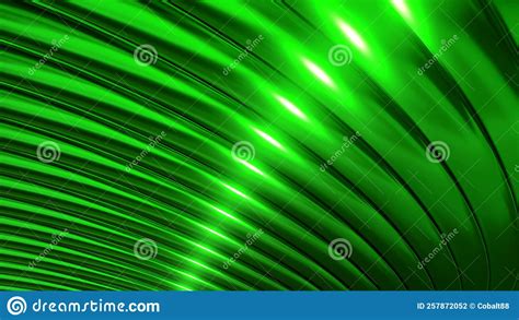 Green Metallic Background Shiny Striped 3d Metal Abstract Background Stock Illustration