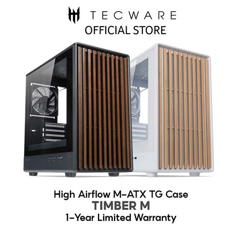 Tecware Timber M M Atx Timber Atx Tg Desktop Pc Case Casing Black White Shopee