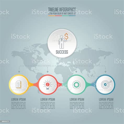 Infographic 위한 창조적인 개념입니다 타임 라인 Infographic 프레 젠 테이 션 워크플로 레이아웃 다이어그램 연례 보고서 웹 디자인에 대 한 벡터 및 마케팅