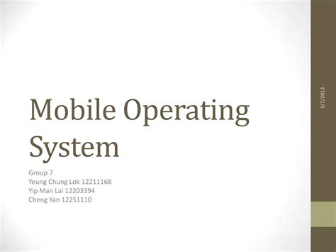 Mobile Operating System Ppt