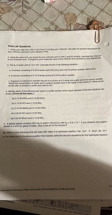 Post Lab Questions Your Unbocwn Aod Ared In Your Chegg Com