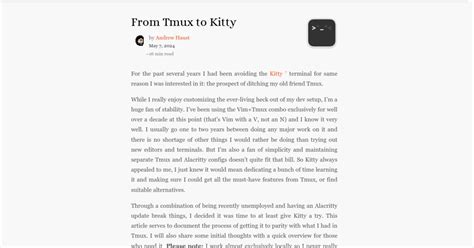 From Tmux To Kitty • Andrew Haust