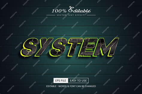 Premium Vector System Text Effect Editable Digital Text Style