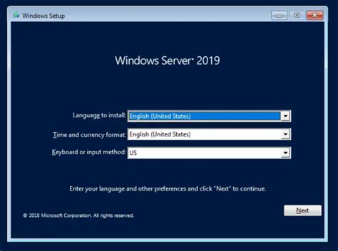 Microsoft Windows Server 2019 Visual Installation Process