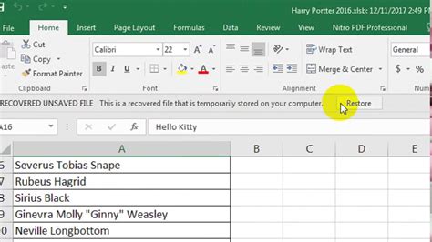 How To Restore An Unsaved Excel Sheet Templates Sample Printables