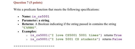 Solved Question Points Write A Predicate Function That Chegg