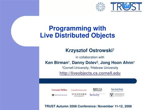 Ppt Programming With Live Distributed Objects Powerpoint Presentation