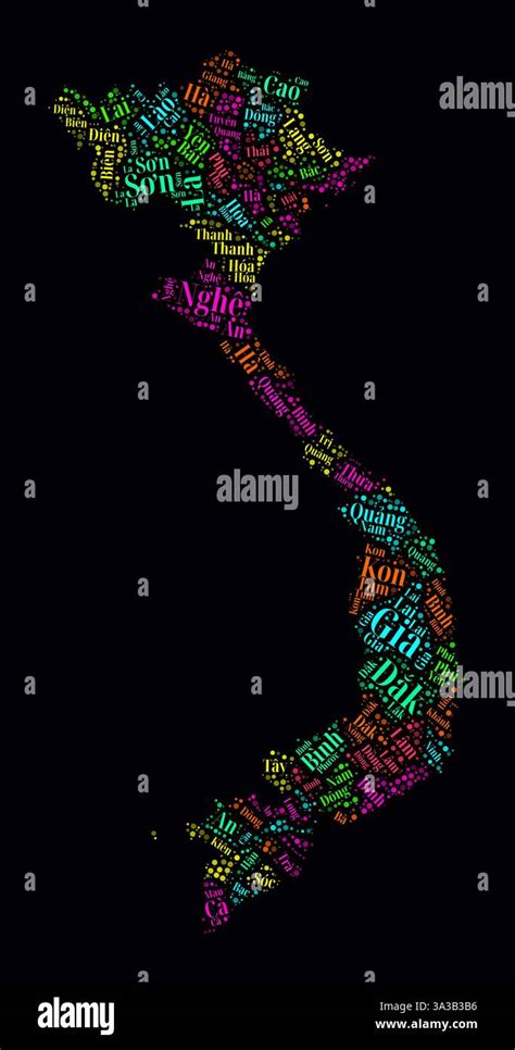 Vietnam Word Cloud Region Names Of The Country In Vietnamese Language