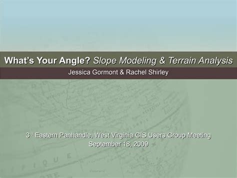 Slope Modeling And Terrain Analysis Epan09 Ppt