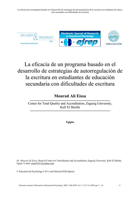 pdf the effectiveness of a program based on self regulated strategy