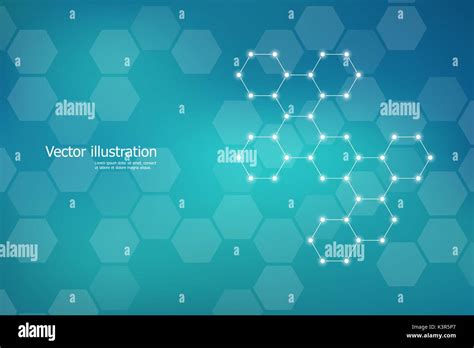 Hexagonal Structure Molecule Dna Of Neurons System Genetic And