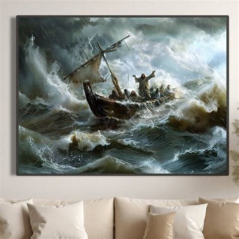 Jesus Calms The Storm Art Print Etsy