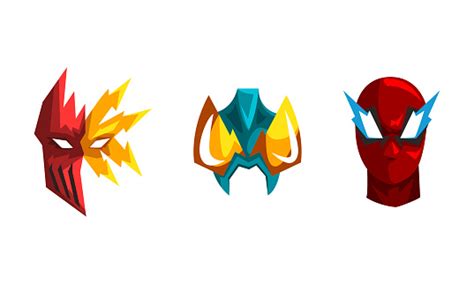 영웅 캐릭터 벡터 세트에 의해 얼굴에 착용 슈퍼 히어로 마스크 슈퍼히어로에 대한 스톡 벡터 아트 및 기타 이미지 슈퍼히어로 마스크 페이셜 마스크 Istock