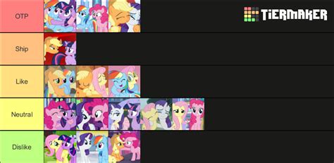 Mlp Fim Mane Six Ships Tier List Community Rankings Tiermaker