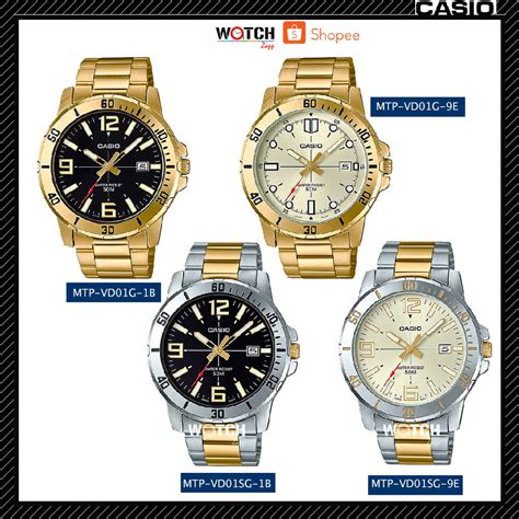 Casio Standard นาฬิกาข้อมือผู้ชาย สายแสตนเลส รุ่น Mtp Vd01g Mtp Vd01sg Mtp Vd01sg 1b Mtp Vd01g
