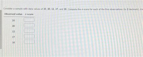 consider a sample with data values of 10 20 12 17