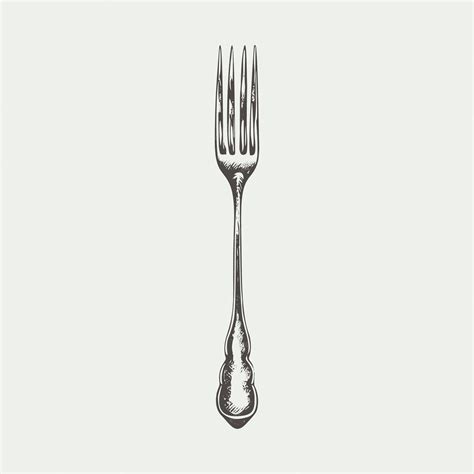 Premium Vector Vintage Kitchen Fork Handdrawn Vector Illustration
