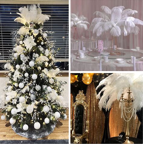 Larryhot Plumas De Avestruz Grandes Blancas 16 18 Pulgadas 10 Plumas
