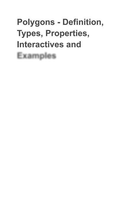 Solution Polygons Definition Types Properties Interactives And