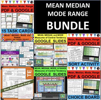 MEAN MEDIAN MODE RANGE BUNDLE Of Differentiated Activities PDF GOOGLE SLIDES