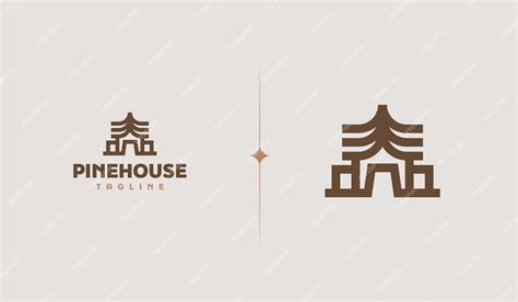 Pine House 로고 템플릿 범용 크리에이티브 프리미엄 기호 벡터 그림 기업 비즈니스 정체성을 위한 크리에이티브 최소 디자인 템플릿 기호 프리미엄 벡터