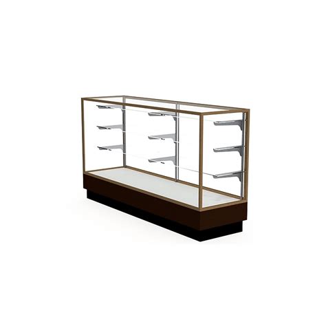 Ghent 40 X 72 Metal And Glass Display Case Gold Image 1
