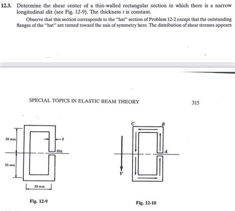 Solved 2 3 Determine The Shear Center Of A Thin Walled
