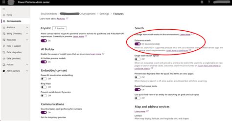 Enabled Dataverse Search In The Microsoft Dataverse Environment