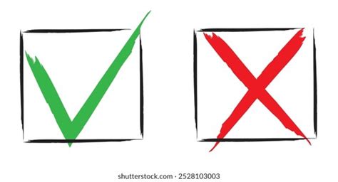 Tick Cross Checkbox On White Background Stock Vector Royalty Free 2528103003 Shutterstock