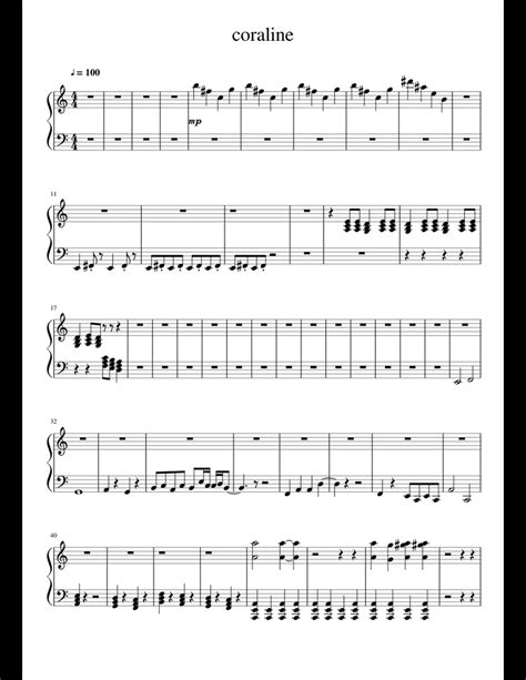 Coraline Sheet Music For Piano Download Free In Pdf Or Midi