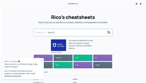 rico s cheatsheets must know resources for developers by giessen dev