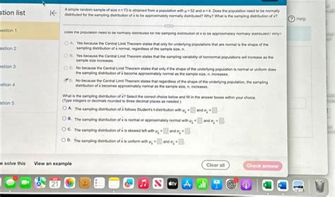 Solved What Is The Sampling Distribution Of Bar X