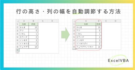 【excelvba】行高・列幅を自動調節する方法（autofitメソッド） ゆるっと自動化