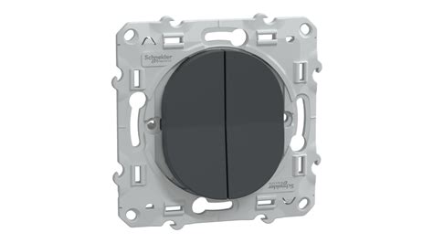 S340285 Schneider Electric Anthracite Push Button Light Switch 2 Way