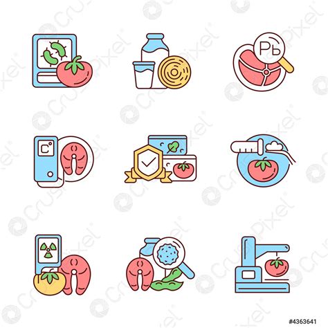 Food Analysis Rgb Color Icons Set Stock Vector 4363641 Crushpixel