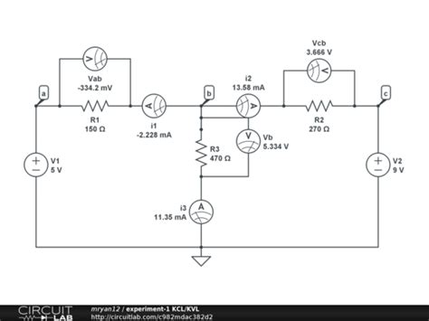 Experiment 1 Kcl Kvl Circuitlab