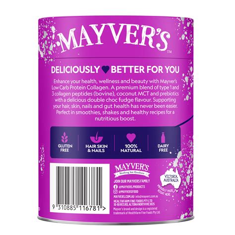 Mayvers Double Choc Fudge Collagen Protein Powder 280g Mayvers