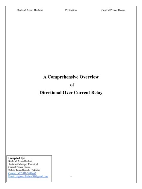 Directional Oc And Ef Relays Pdf Relay Electrical Components