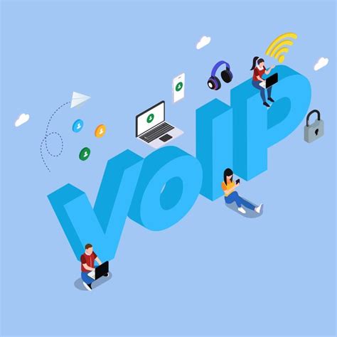 Premium Vector Voice Over Ip Or Internet Protocol Technology